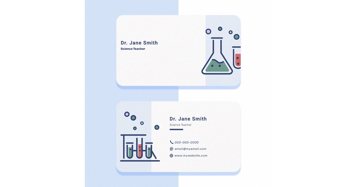 Science Teacher Blue Business Card | Zazzle