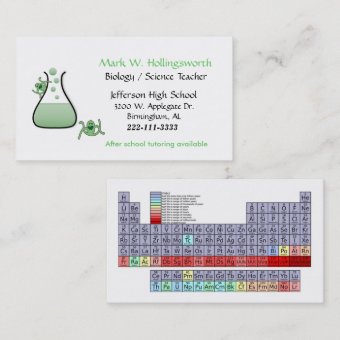 Science Teacher business cards | Zazzle