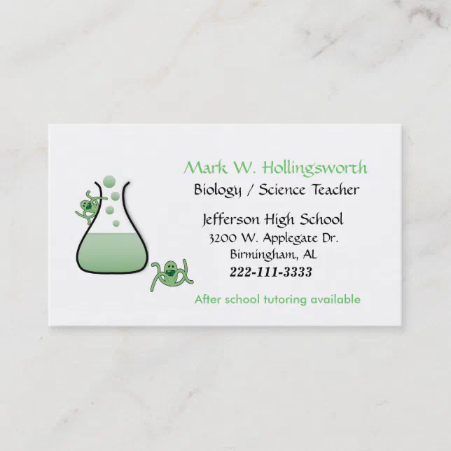 Science Teacher business cards | Zazzle