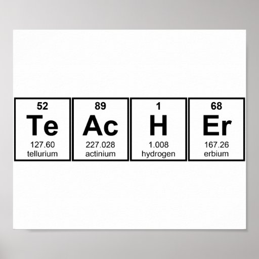Science Teacher Chemical Elements Poster | Zazzle