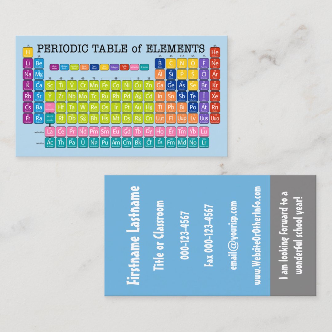 Science Teacher Contact Information Business Card | Zazzle