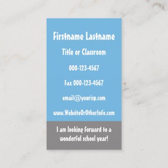 Science Teacher Contact Information Business Card | Zazzle