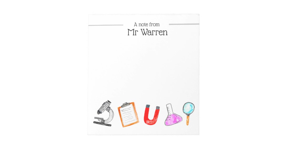 Science teacher gift school note pad | Zazzle