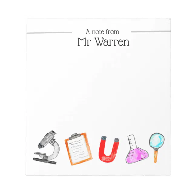Science teacher gift school note pad | Zazzle