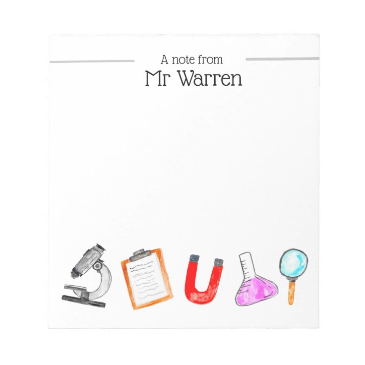 Science teacher gift school note pad | Zazzle