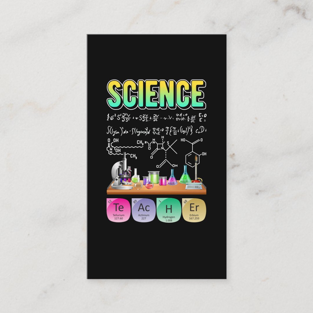 Science Teacher Laboratory Chemistry Scientist Business Card | Zazzle