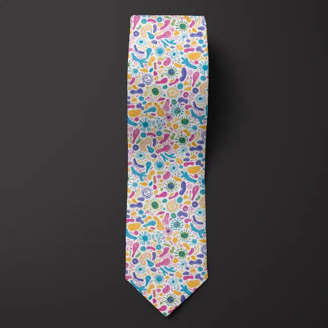 Science Teacher Whimsical Microbes Neck Tie | Zazzle