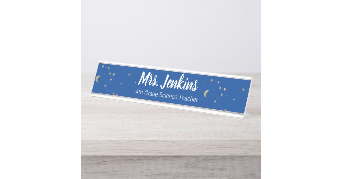 Science Teachers Laboratory Lab Moon Constellation Desk Name Plate | Zazzle