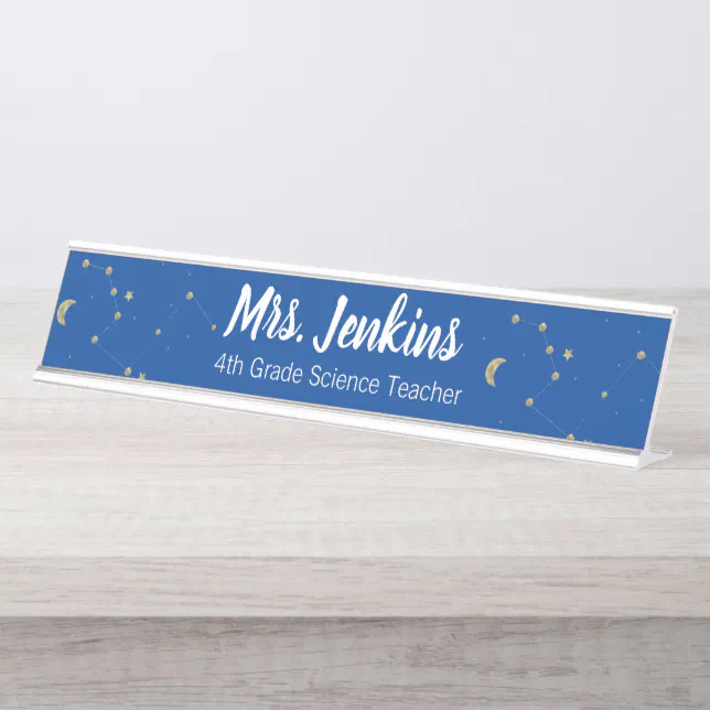 Science Teachers Laboratory Lab Moon Constellation Desk Name Plate | Zazzle