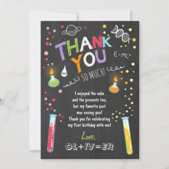 Science Thank You Card Experiment Birthday Boy | Zazzle
