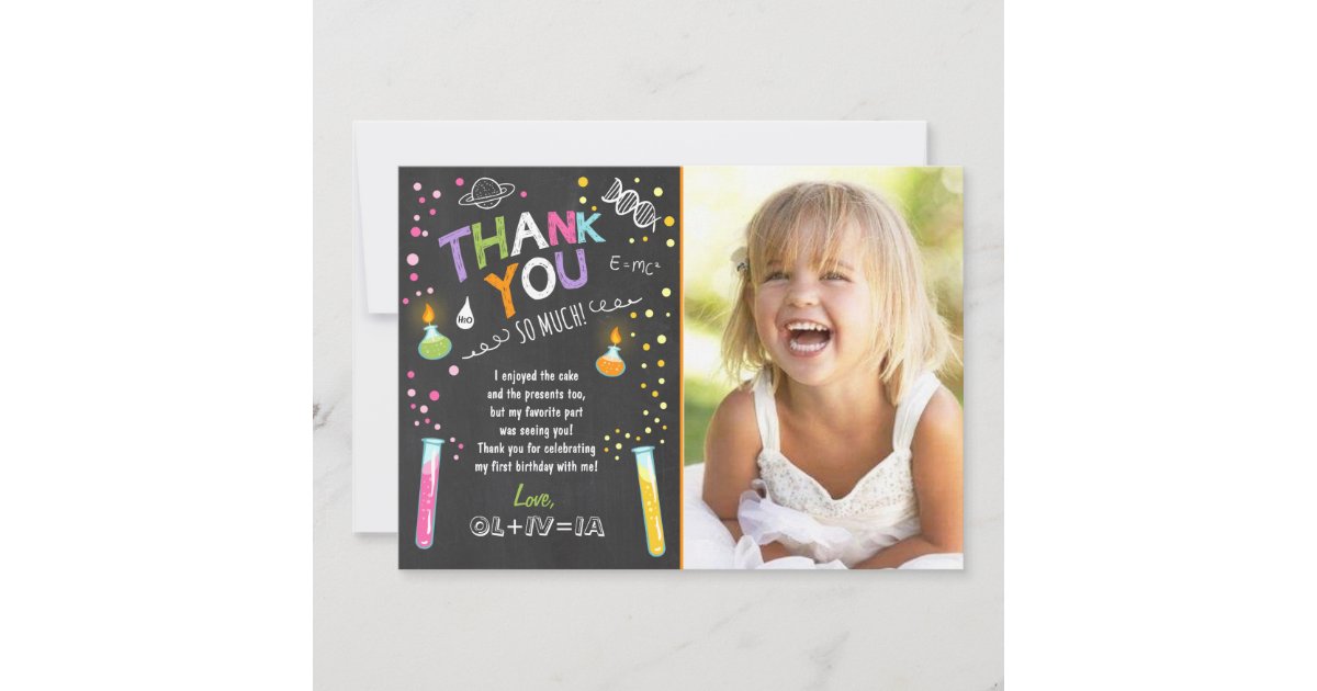 Science Thank You Card Experiment Birthday note | Zazzle