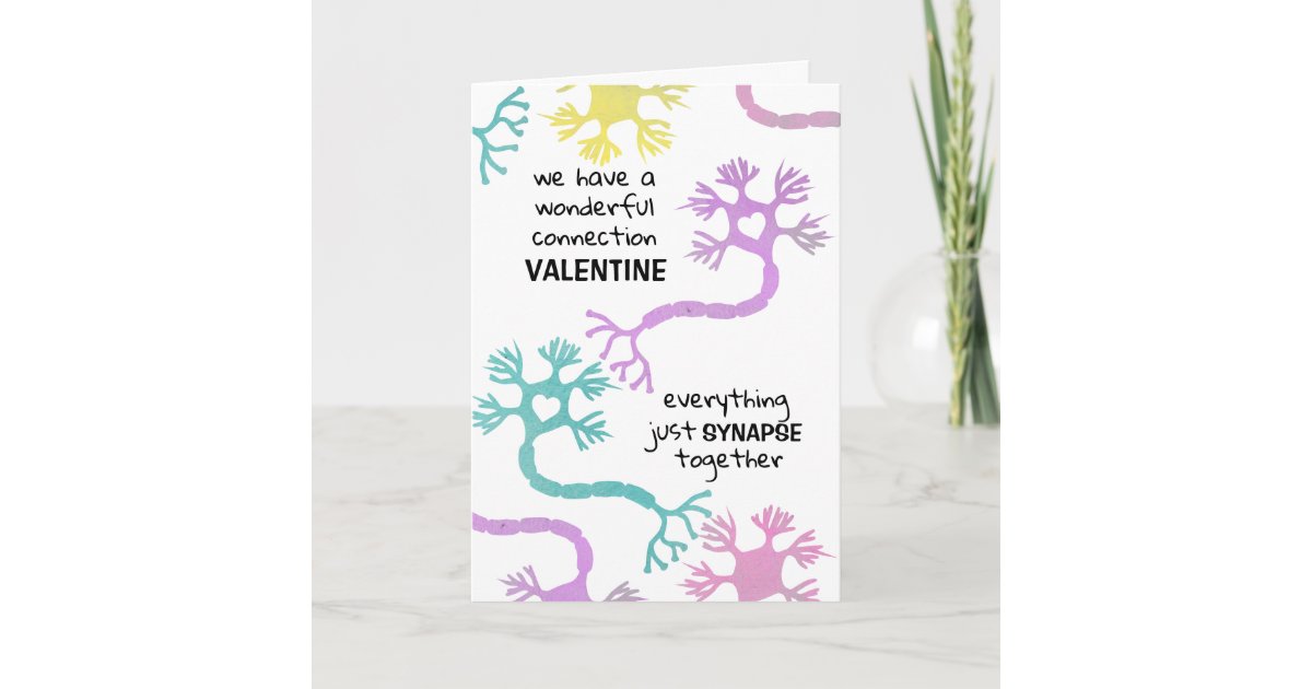 Science Valentine Neuron Biology Teacher Geek Card | Zazzle