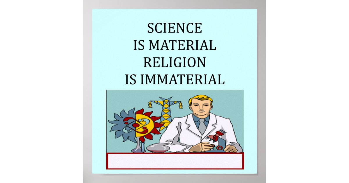 science vs religion joke poster | Zazzle