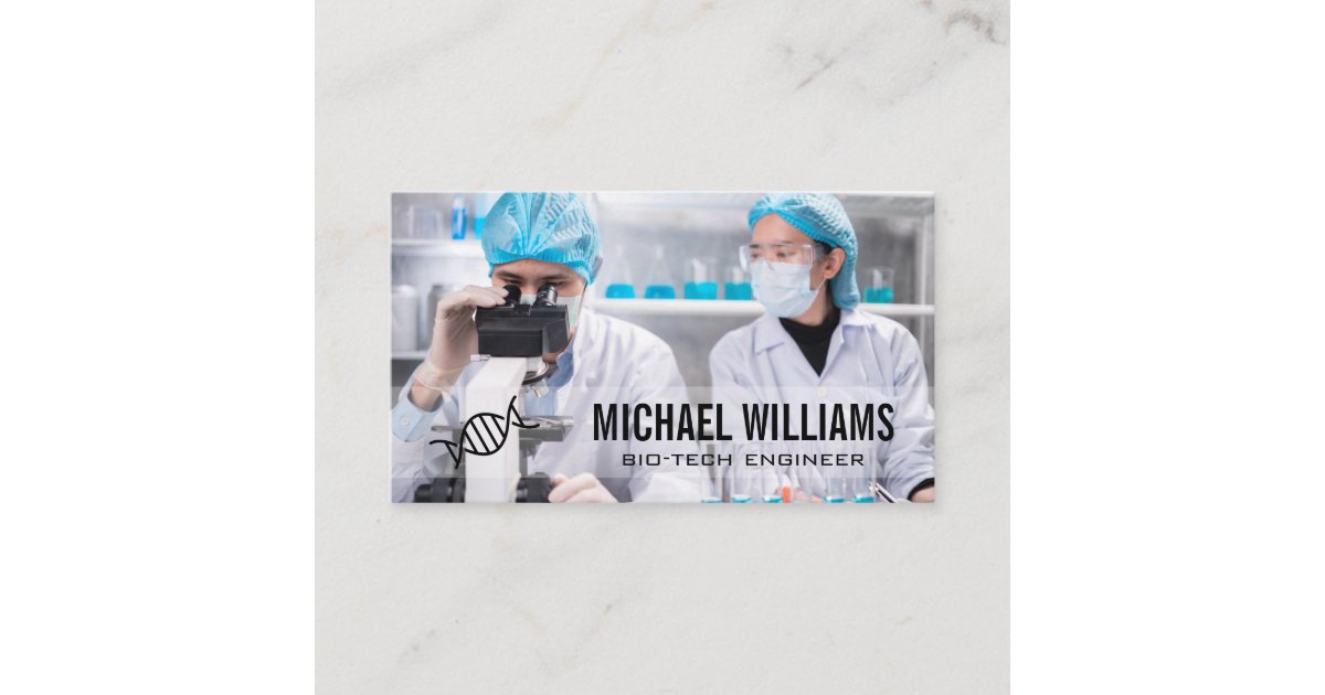 Scientist Looking Through Microscope Business Card | Zazzle
