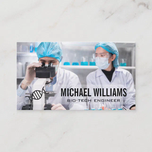 Scientist Looking Through Microscope Business Card | Zazzle
