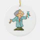 Scientist Nerd in Lab Coat With Test Tube Ceramic Ornament | Zazzle