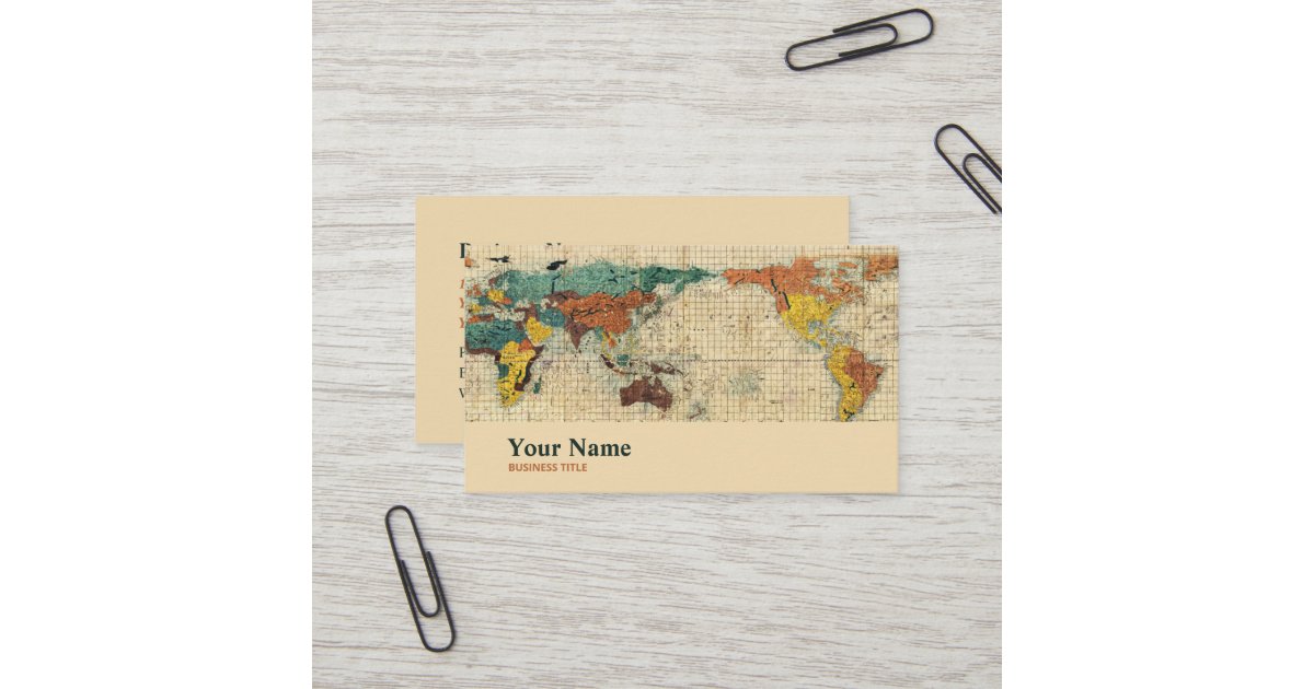 Scientists Geographers Geoscientists World Map Bus Business Card | Zazzle