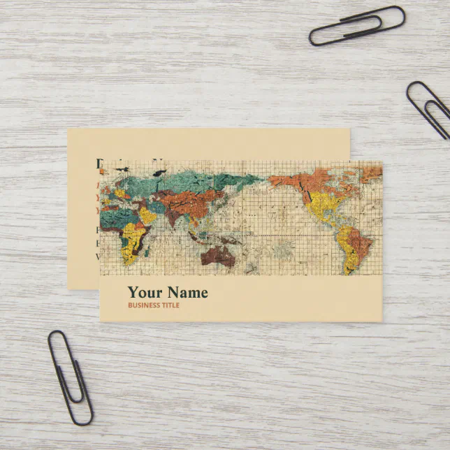 Scientists Geographers Geoscientists World Map Bus Business Card | Zazzle