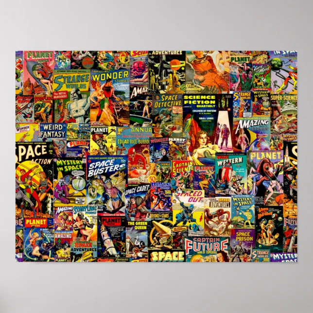 SciFi Comic Collage Poster | Zazzle