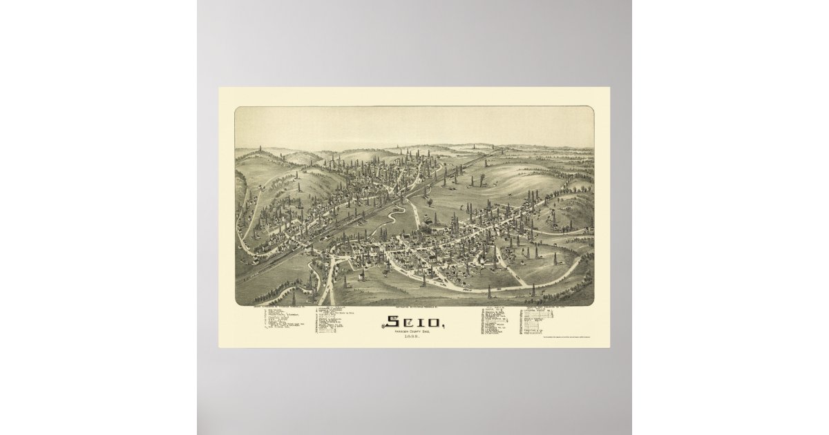 Scio, OH Panoramic Map - 1899a Poster | Zazzle