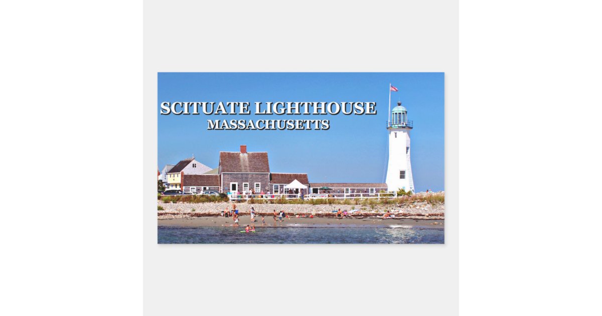 Scituate Lighthouse, Massachusetts Rectangular Sticker | Zazzle