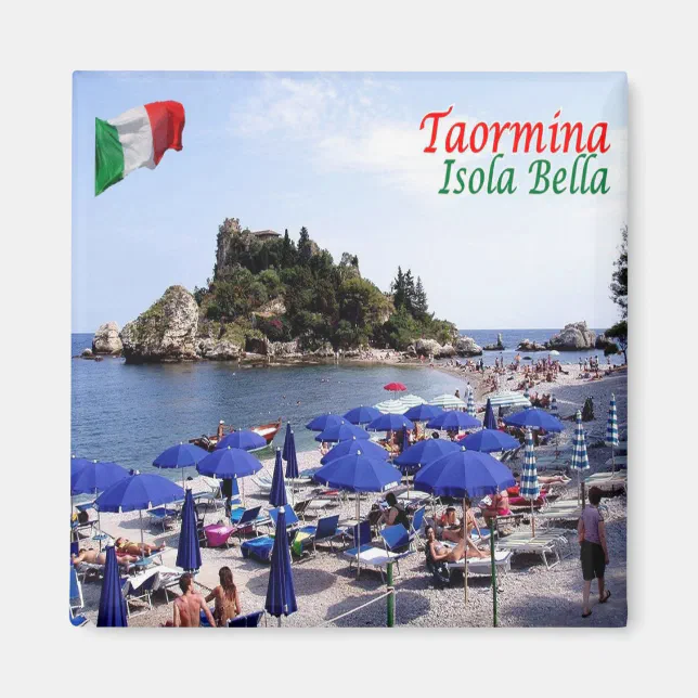 SCL067 TAORMINA, Isola Bella, Sicily, Fridge Magnet | Zazzle