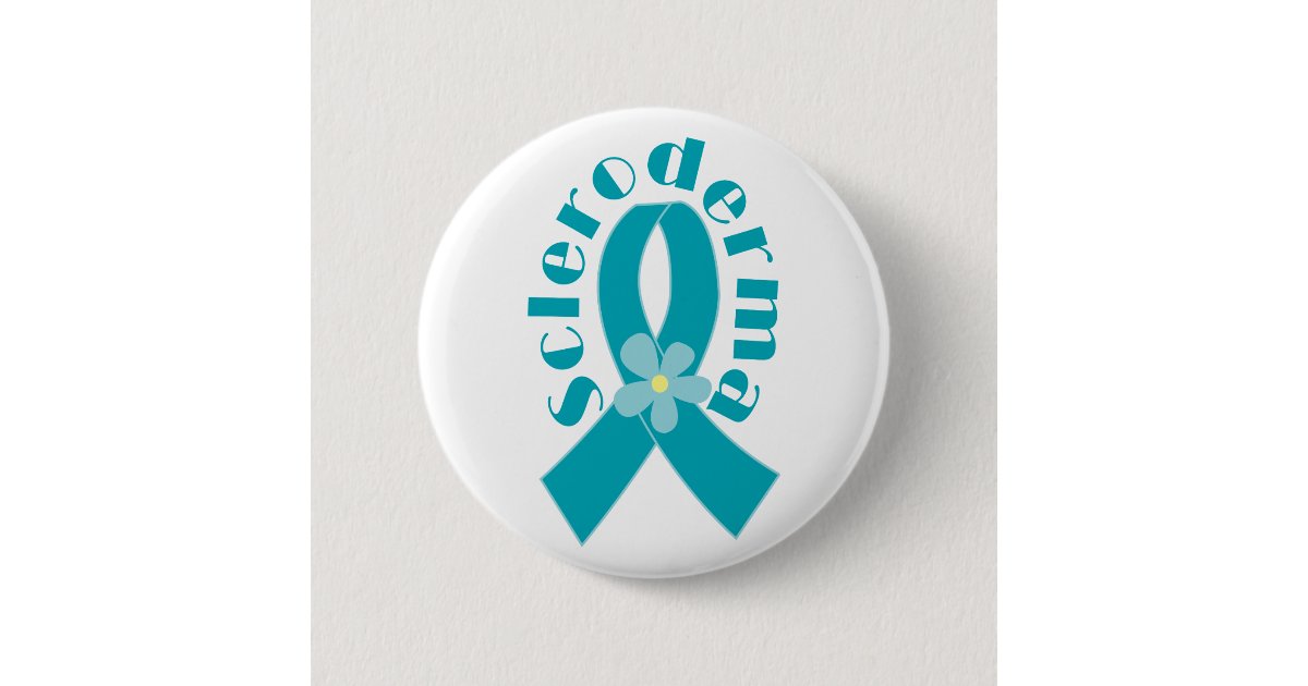 Scleroderma Teal Awareness Ribbon Button | Zazzle