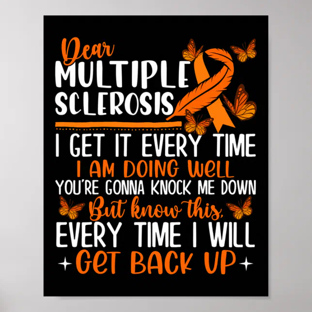 Sclerosis Butterfly Ribbon World Ms Day Poster | Zazzle