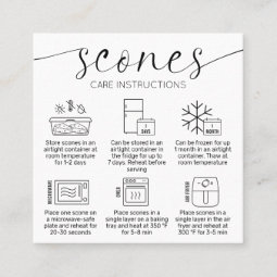 Scones Instructions Modern Minimal Logo Bakery Square Business Card ...