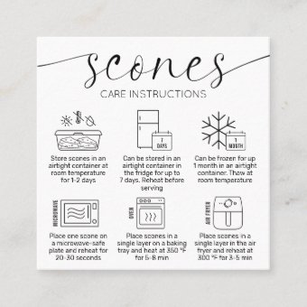 Scones Instructions Modern Minimal Logo Bakery Square Business Card ...