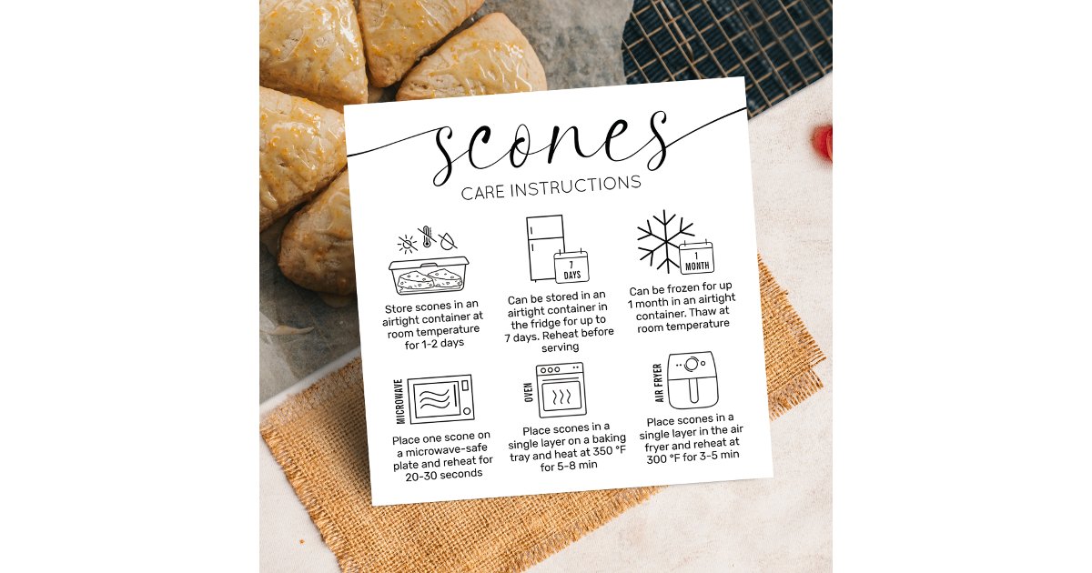 Scones Instructions Modern Minimal Logo Bakery Square Business Card ...