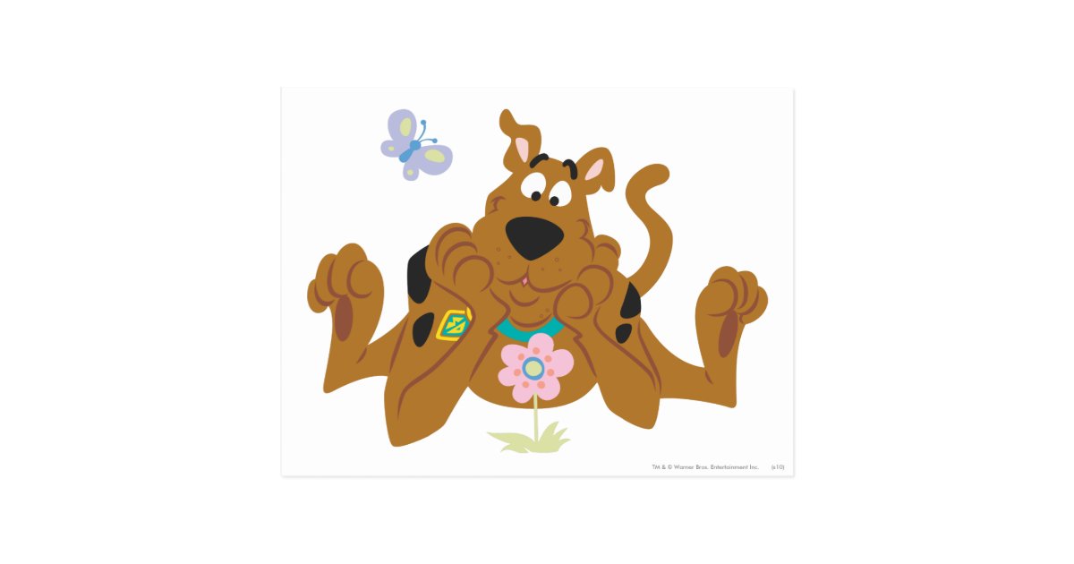 Scooby-Doo Admiring Flower Postcard | Zazzle.com