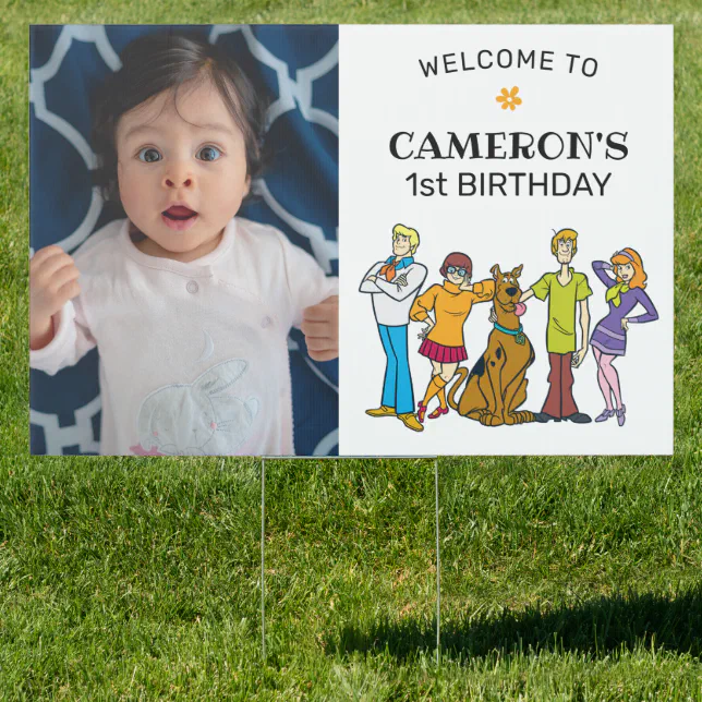 Scooby-Doo and the Gang Groovy Birthday Welcome Sign | Zazzle