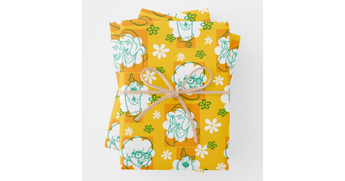 Scooby-Doo | Character Floral Pattern Wrapping Paper Sheets | Zazzle