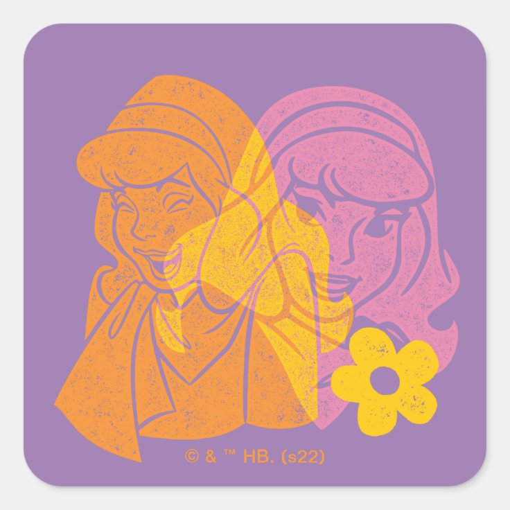 Scooby-Doo | Daphne Flower Portrait Square Sticker | Zazzle