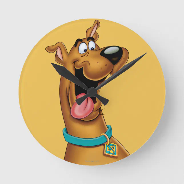 Scooby-Doo Excited Face Round Clock | Zazzle