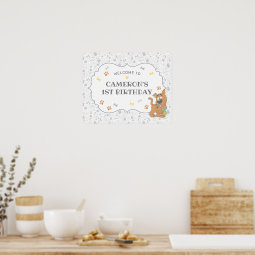 Scooby-Doo First Birthday Welcome Poster | Zazzle