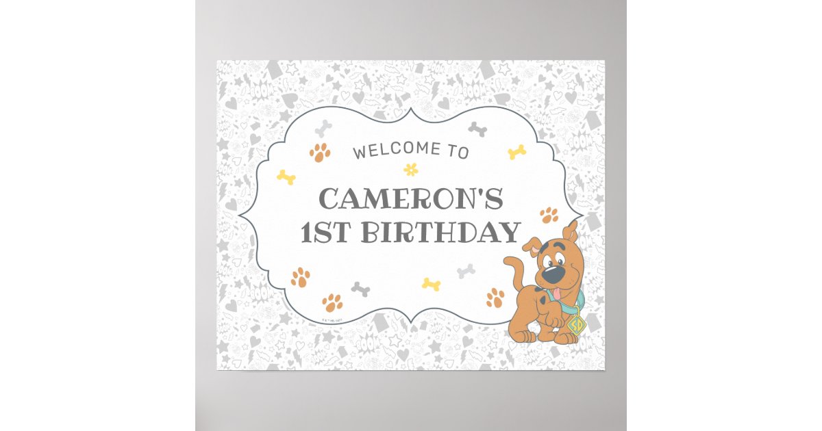 Scooby-Doo First Birthday Welcome Poster | Zazzle