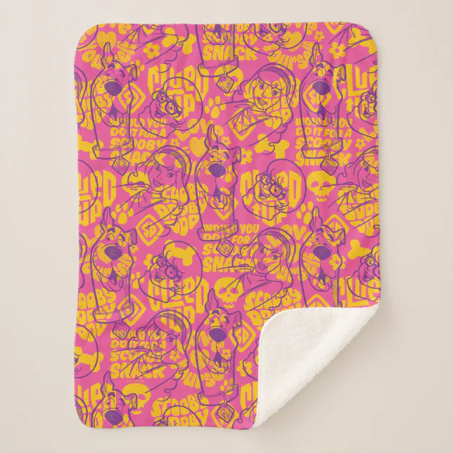 Scooby-Doo | Funky Flower Pattern Sherpa Blanket | Zazzle