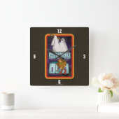 Scooby-Doo | Ghost Looking for Shaggy & Scooby Square Wall Clock | Zazzle