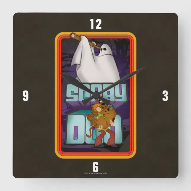 Scooby-Doo | Ghost Looking for Shaggy & Scooby Square Wall Clock | Zazzle