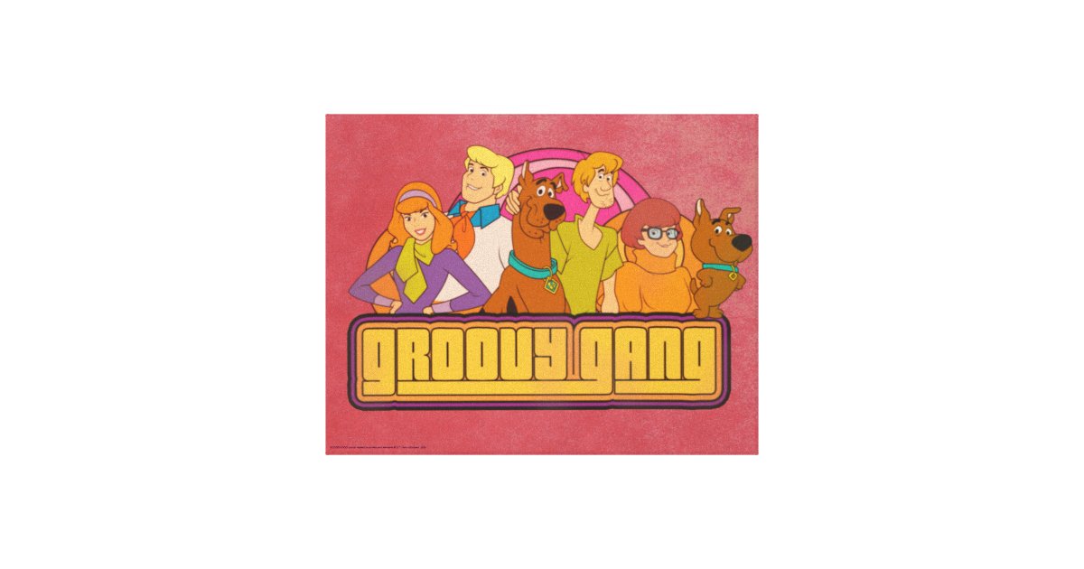 Scooby Doo Groovy Gang Retro Cartoon Graphic Canvas Print Zazzle