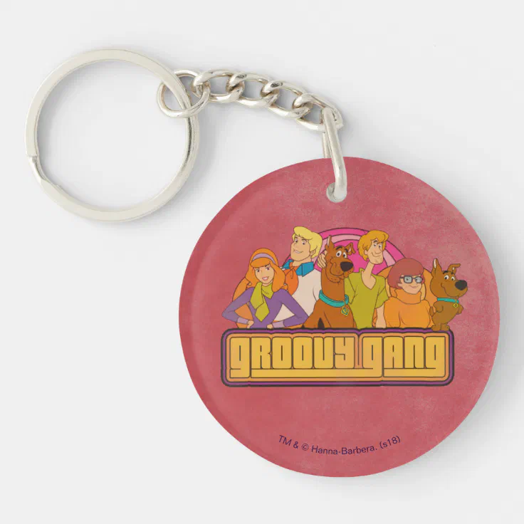 Scooby-Doo | "Groovy Gang" Retro Cartoon Graphic Keychain | Zazzle