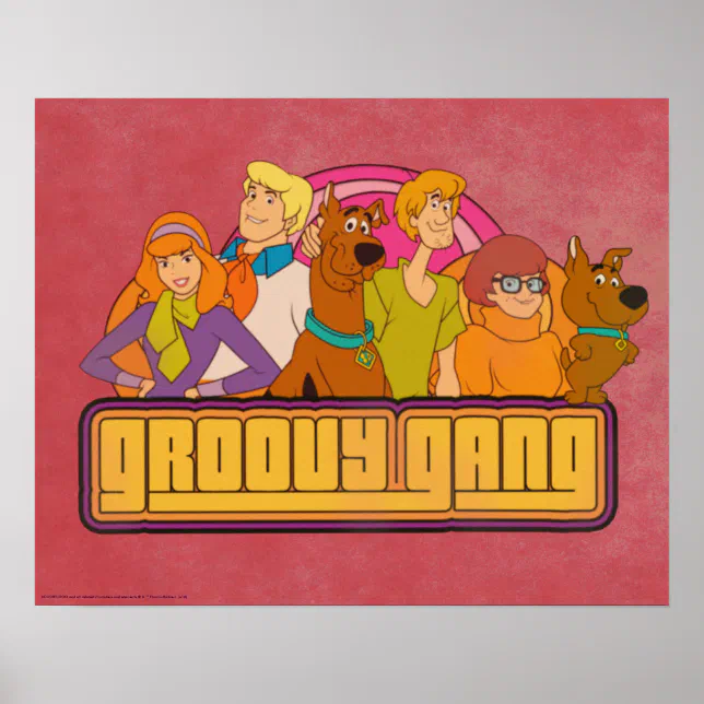 Scooby Doo Groovy Gang Retro Cartoon Graphic Poster Zazzle