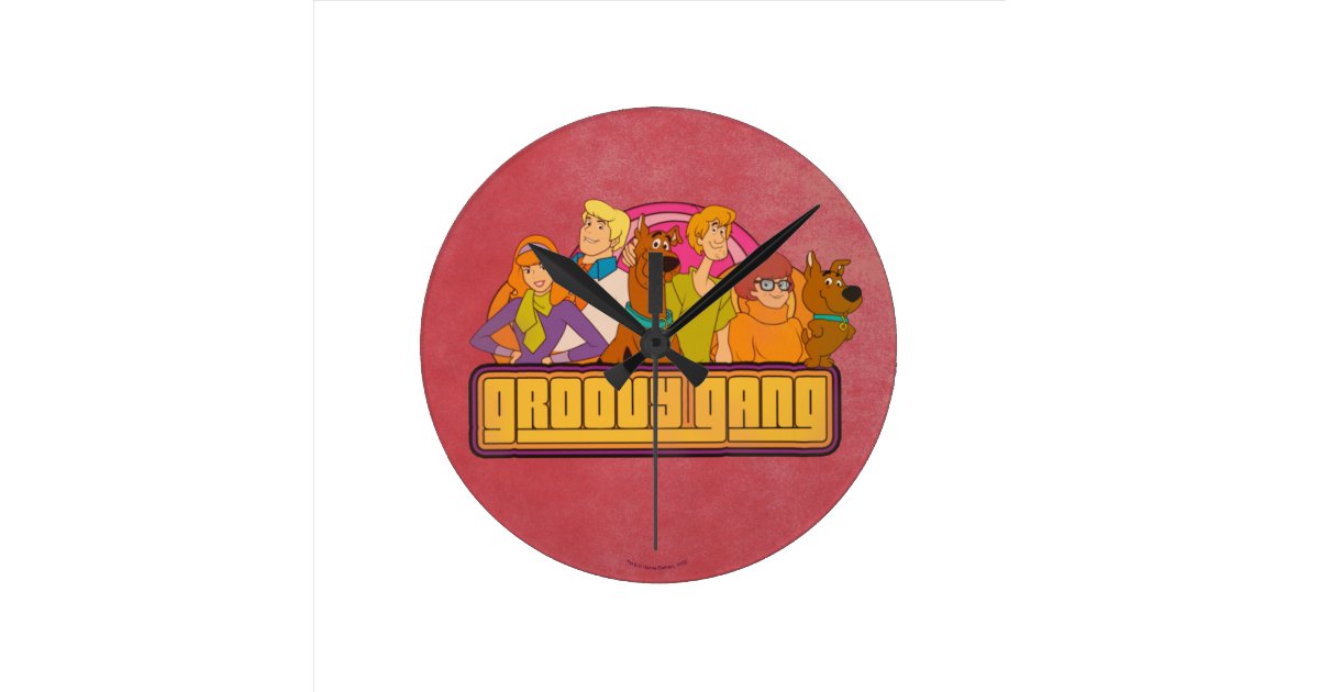 Scooby-Doo | "Groovy Gang" Retro Cartoon Graphic Round Clock | Zazzle.com