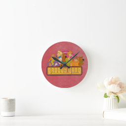 Scooby-Doo | "Groovy Gang" Retro Cartoon Graphic Round Clock | Zazzle