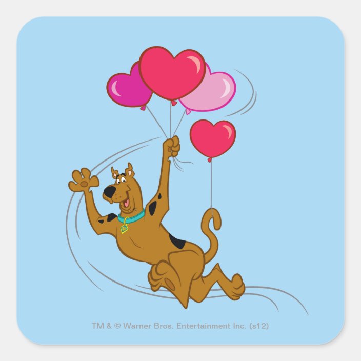Scooby Doo - Heart Balloons Square Sticker | Zazzle.com