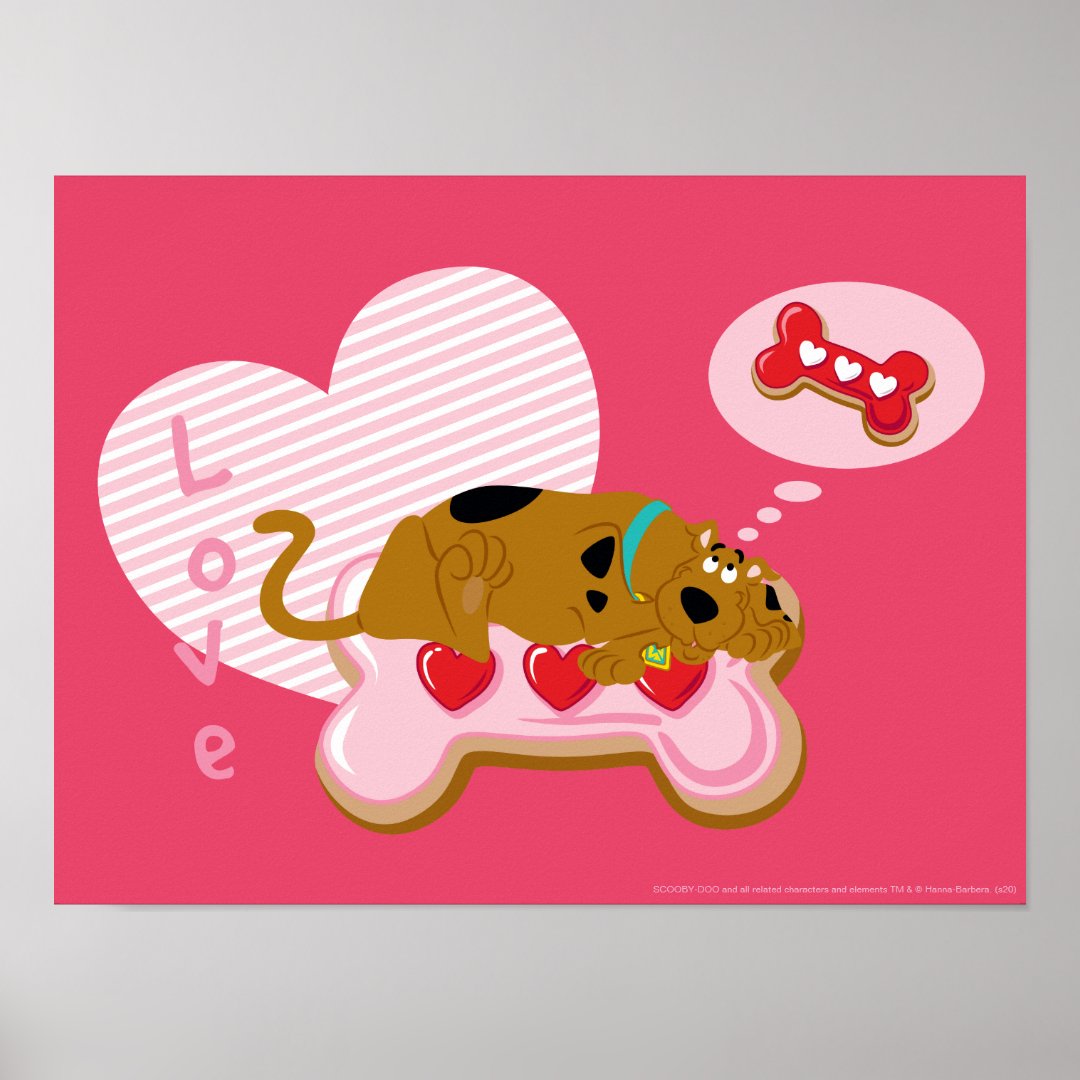 Scooby-Doo - Heart Decorated Scooby Snacks Poster | Zazzle