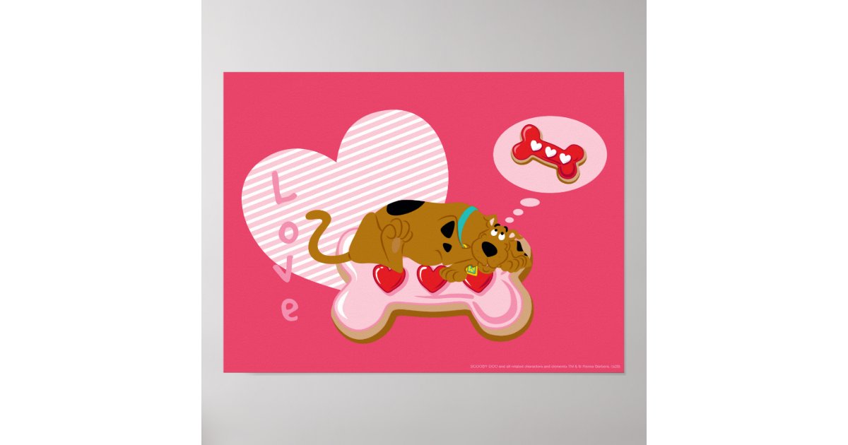 Scooby-Doo - Heart Decorated Scooby Snacks Poster | Zazzle