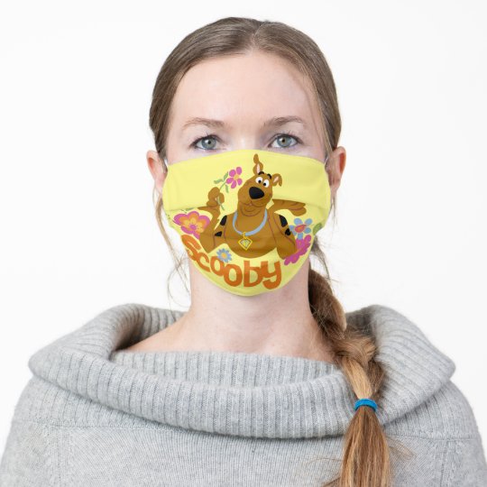 Scooby-Doo In Flowers Adult Cloth Face Mask | Zazzle.com